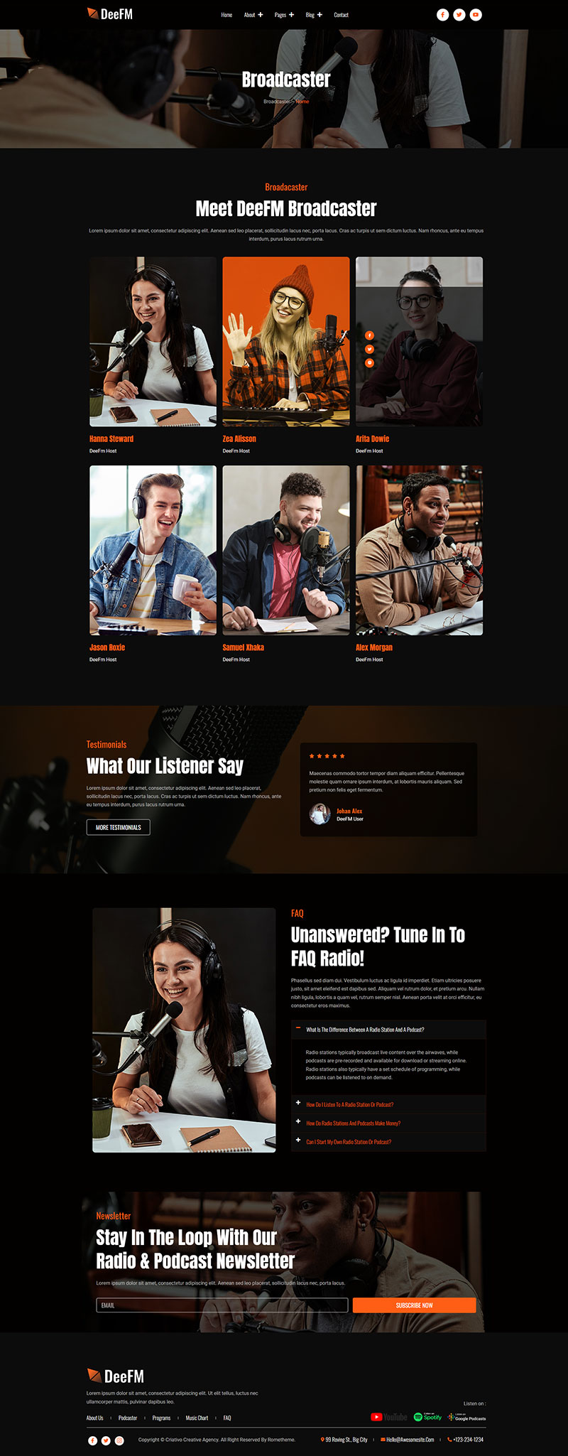 DeeFM - Radio Station & Podcaster Elementor Pro Template Kit by Rometheme